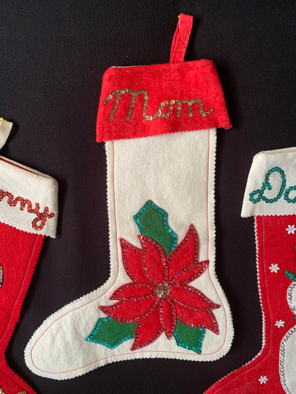 Four Completed Vintage Felt Christmas Stockings Stunning - Etsy