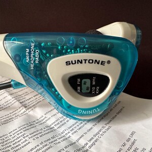 1990s Vintage Suntone AM FM Radio Headphones Translucent Blue Like a ...