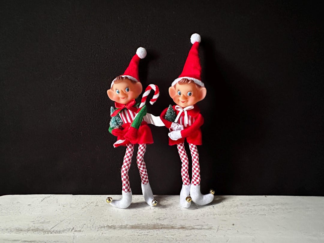 Pair of Bendable Elf/pixie Christmas Knee Huggers With Rubber Face ...