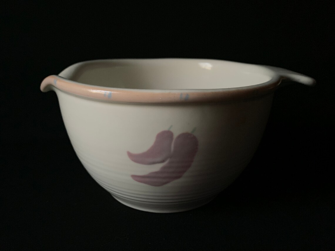 1980s TAOS Treasure Craft Large Mixing Bowl With Chili Pepper Pattern ...