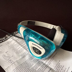 1990s Vintage Suntone AM FM Radio Headphones Translucent Blue Like a ...