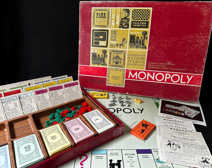 PARKER BROTHERS 1964 “monopoly” Board Game Complete in Original Red Box ...