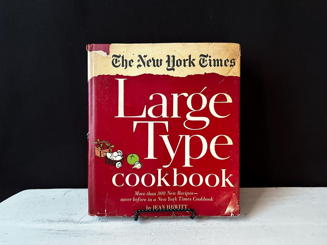 The NEW YORK TIMES 1968 “large Type Cookbook” Red Dust Jacket & Jean ...