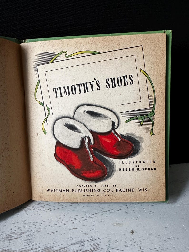 1946 “timothy’s Shoes” Vintage TELL-A-TALE Books – Whitman Publishing ...