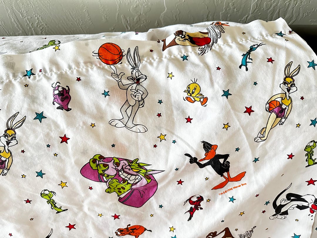 1996 WARNER Bros. LOONEY TOONS “space Jam” Bed Sheet - Etsy