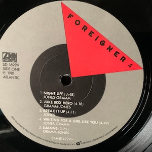 Foreigner 4 – 4th Studio Album Released in 1981 on Atlantic Records, SD ...