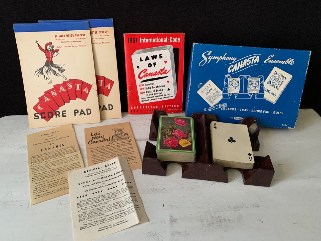 Vintage “symphony CANASTA Ensemble” Set W/ 2 Complete Decks of Playing ...
