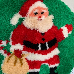 COMPLETED Vintage SANTA CLAUS Latch Hook Rug/wall Hanging - Etsy