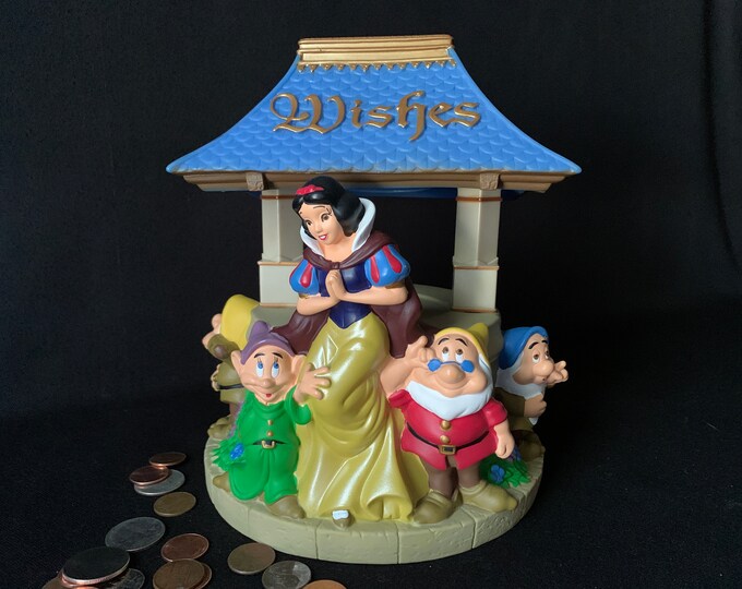 DISNEY'S “snow White and the Seven Dwarfs” Wishing Well Coin Bank - Etsy