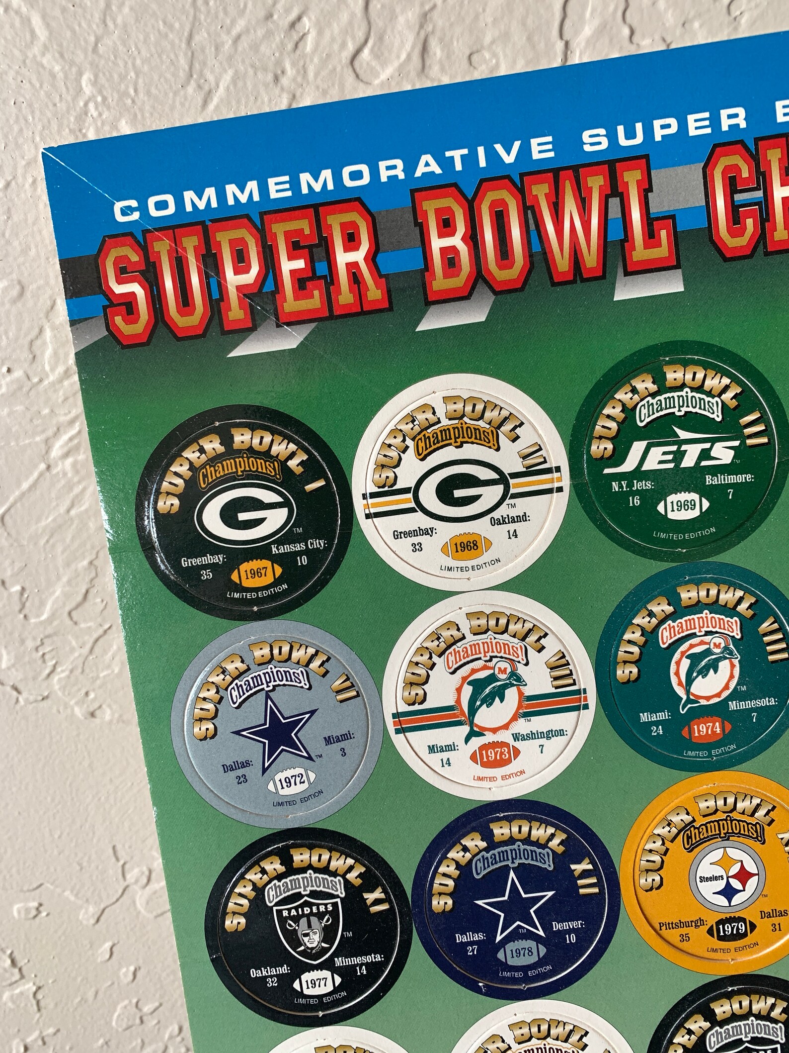 Rare Super Bowl Pogs NFL Complete Set of Super Bowl | Etsy