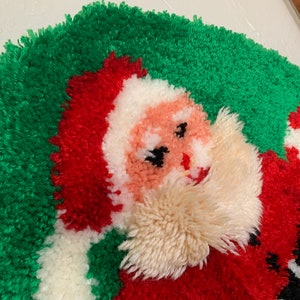 COMPLETED Vintage SANTA CLAUS Latch Hook Rug/wall Hanging - Etsy