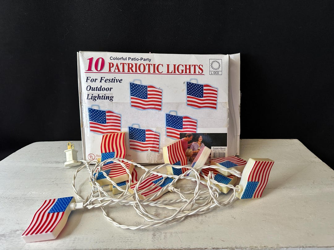 4TH OF JULY String of Lights With U.S. Flags “AMERICA” - Etsy