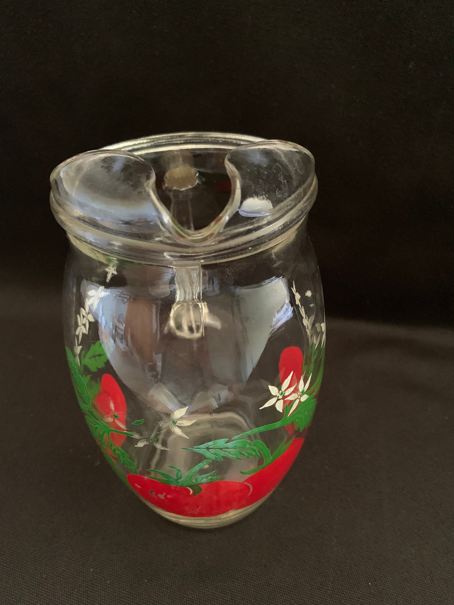 Clear Glass Juice/Water Pitcher With Red Tomatoes | Etsy