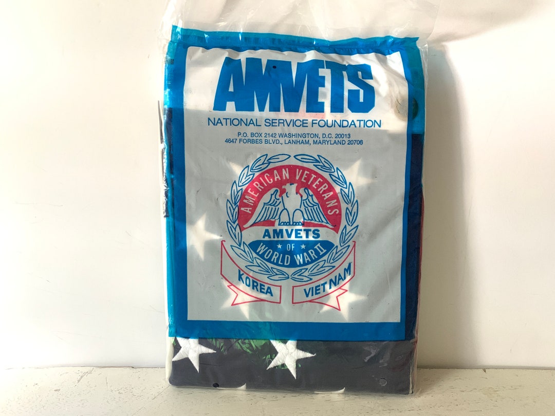 Amvets 3' × 5' Nylon Fabric AMERICAN FLAG With Embroidered Stars - Etsy