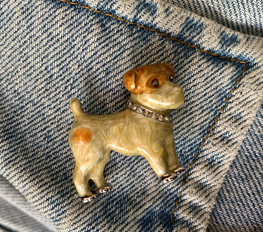 Figural Dog Pin With Bling - Etsy