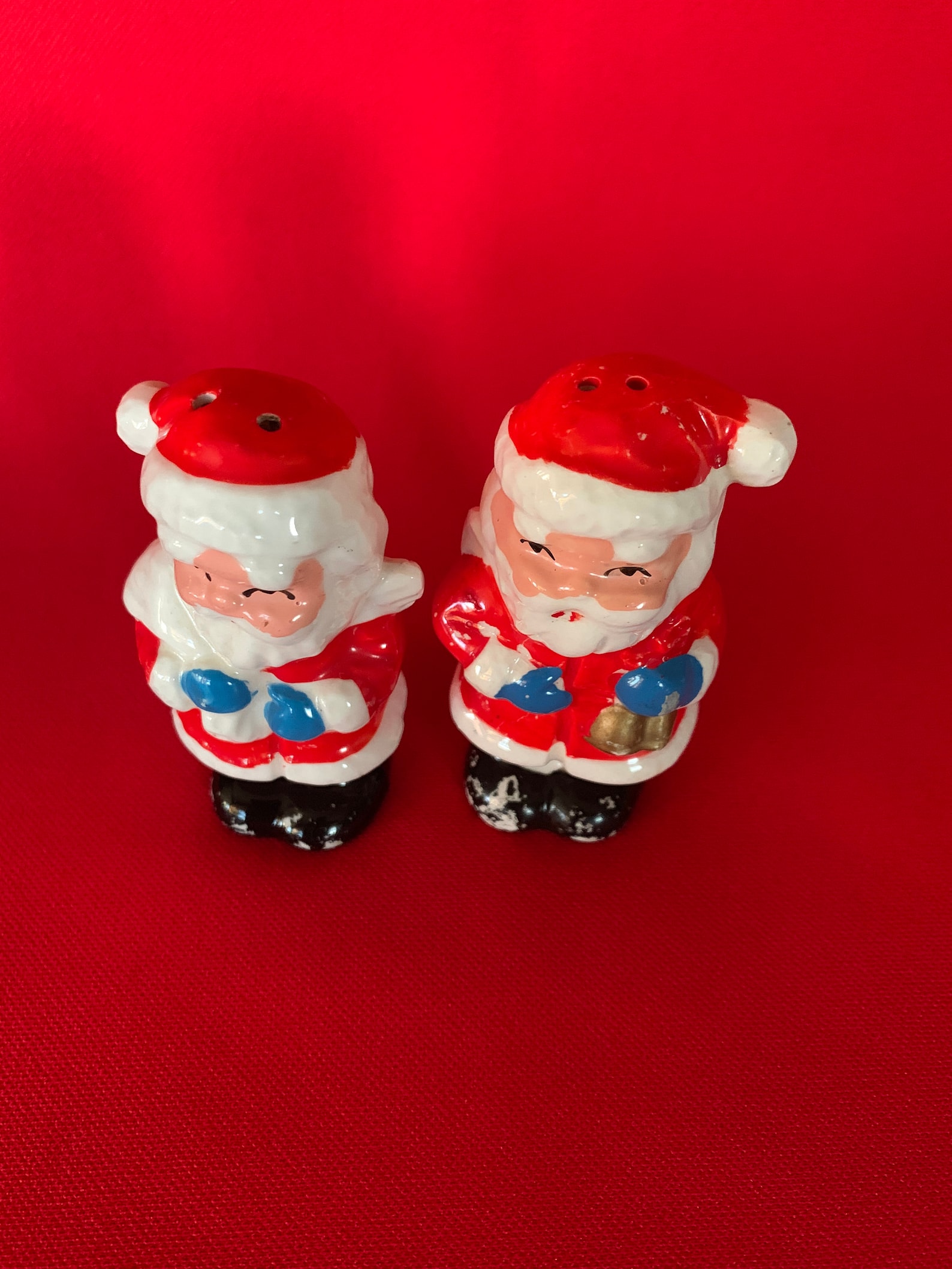 Ceramic Christmas Santa Claus Salt and Pepper Shakers - Etsy