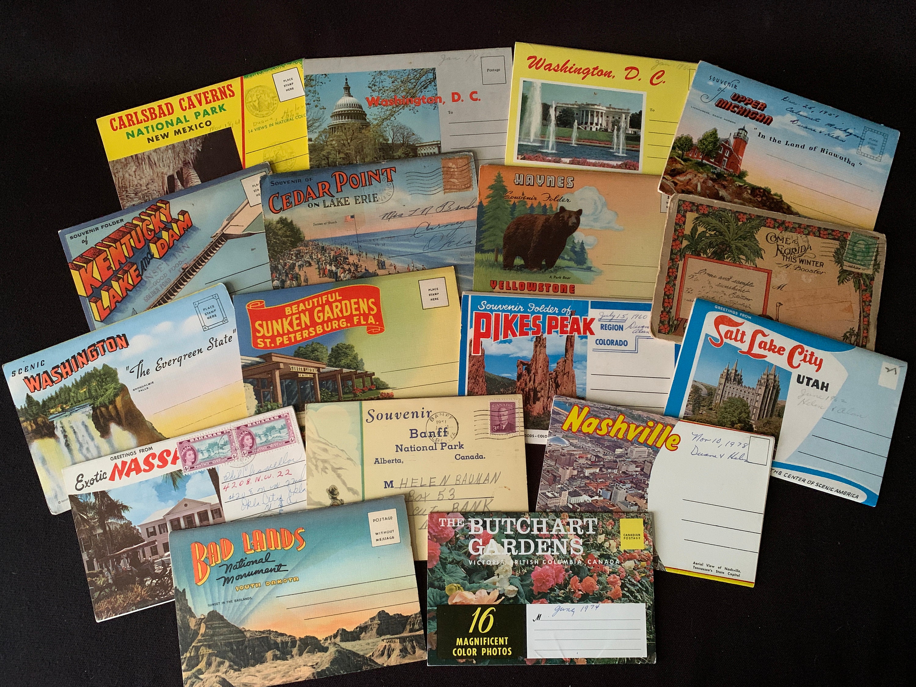 Lot of 17 Vintage Foldout Photo Cards 1900-1970s - Etsy Canada