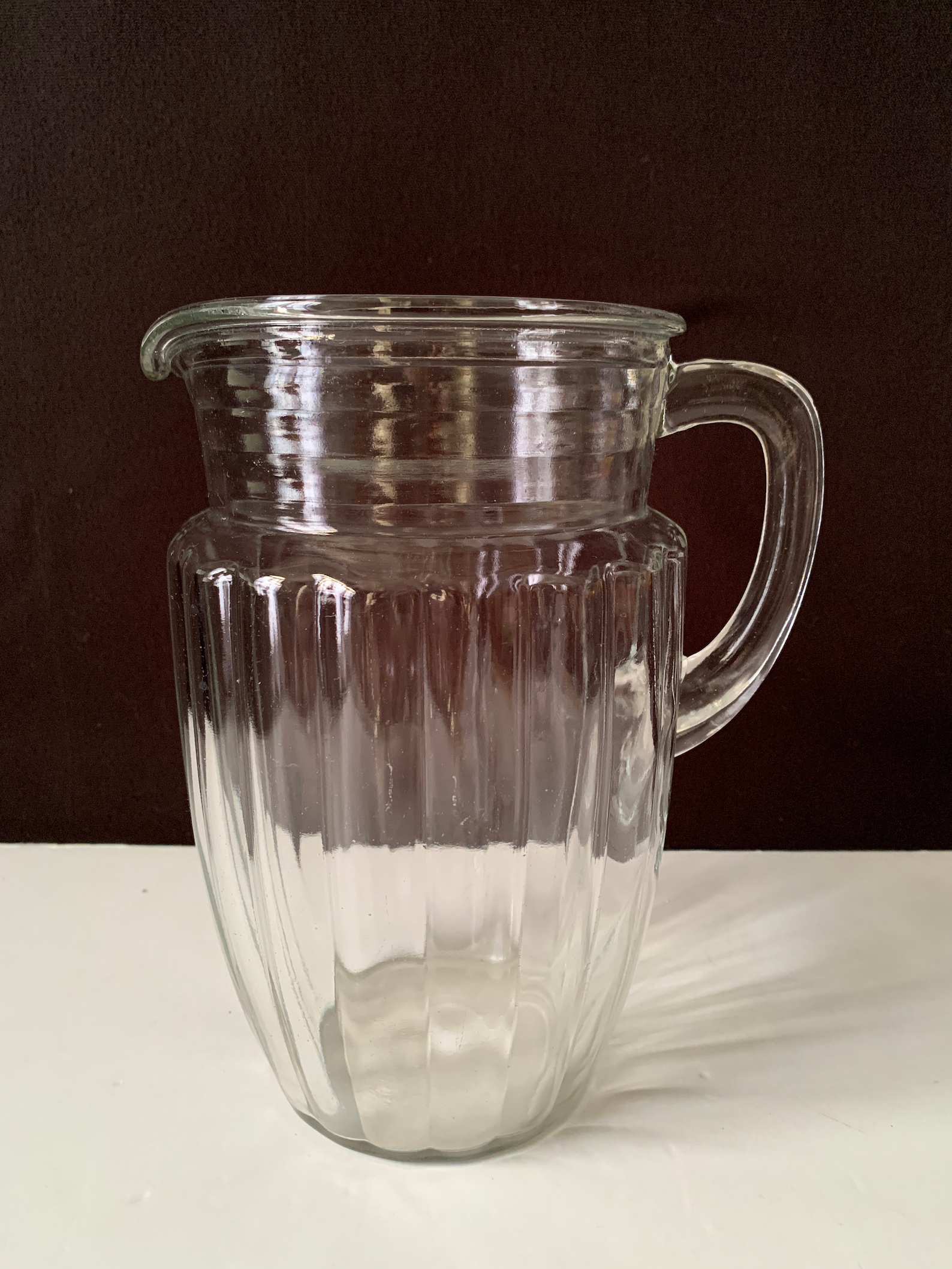 1960s Unique Vintage Ribbed Clear Glass Water Pitcher | Etsy