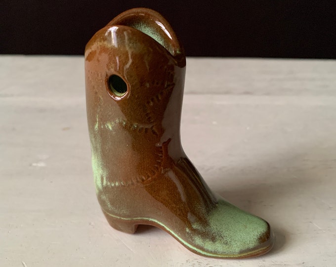 Frankoma MINI COWBOY BOOT Prairie Green Ada Clay 1942-1954 - Etsy