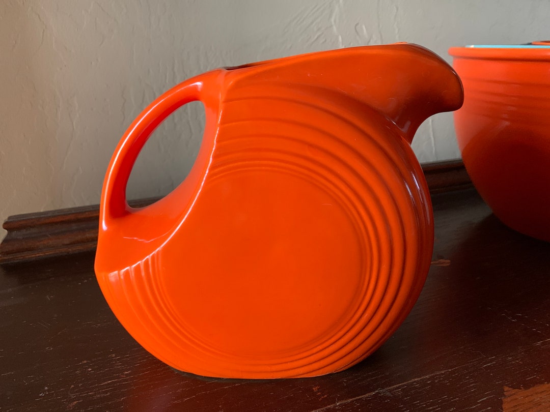 Authentic Vintage FIESTA Original RADIOACTIVE RED Disk Pitcher 1930s - Etsy