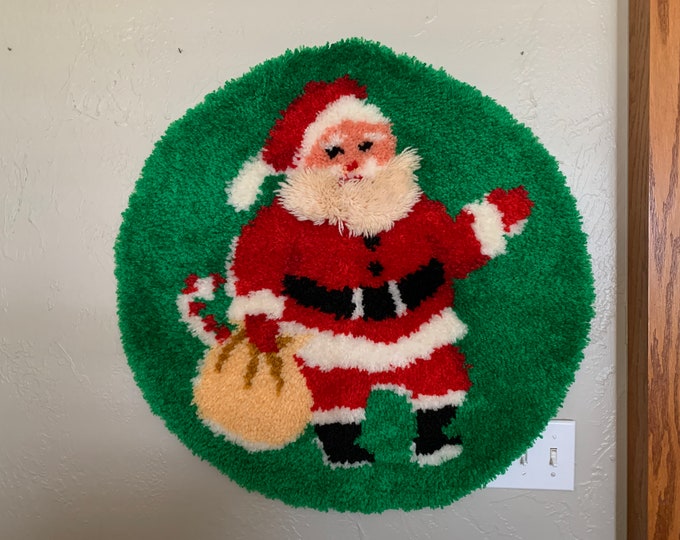 COMPLETED Vintage SANTA CLAUS Latch Hook Rug/wall Hanging – 1970s - Etsy