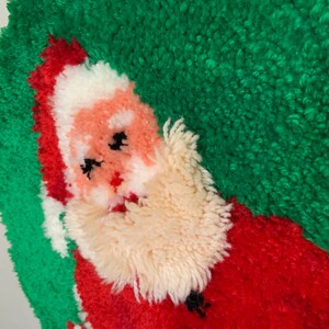 COMPLETED Vintage SANTA CLAUS Latch Hook Rug/wall Hanging - Etsy