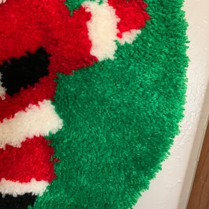 COMPLETED Vintage SANTA CLAUS Latch Hook Rug/wall Hanging - Etsy