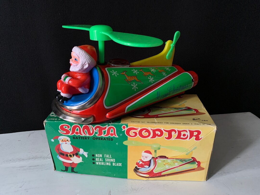 1960s Novelty SANTA COPTER Tin Toy in Original Box - Etsy