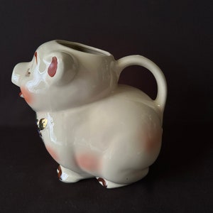 Vintage SHAWNEE Pottery Smiley Pig Pitcher With Gold Trim & Accents - Etsy