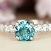 Light Blue Diamond Engagement Ring | 14k White Gold, Round Cut - Etsy