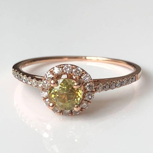 Sphene Gold Ring - Etsy