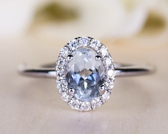 Caribbean Light Blue Diamond Engagement Ring White Gold - Etsy