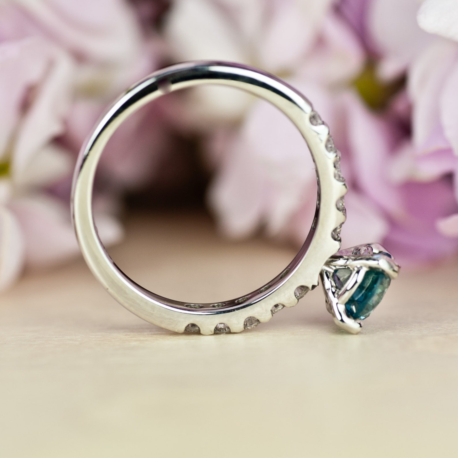 Caribbean Light Blue Diamond Engagement Ring White Gold - Etsy