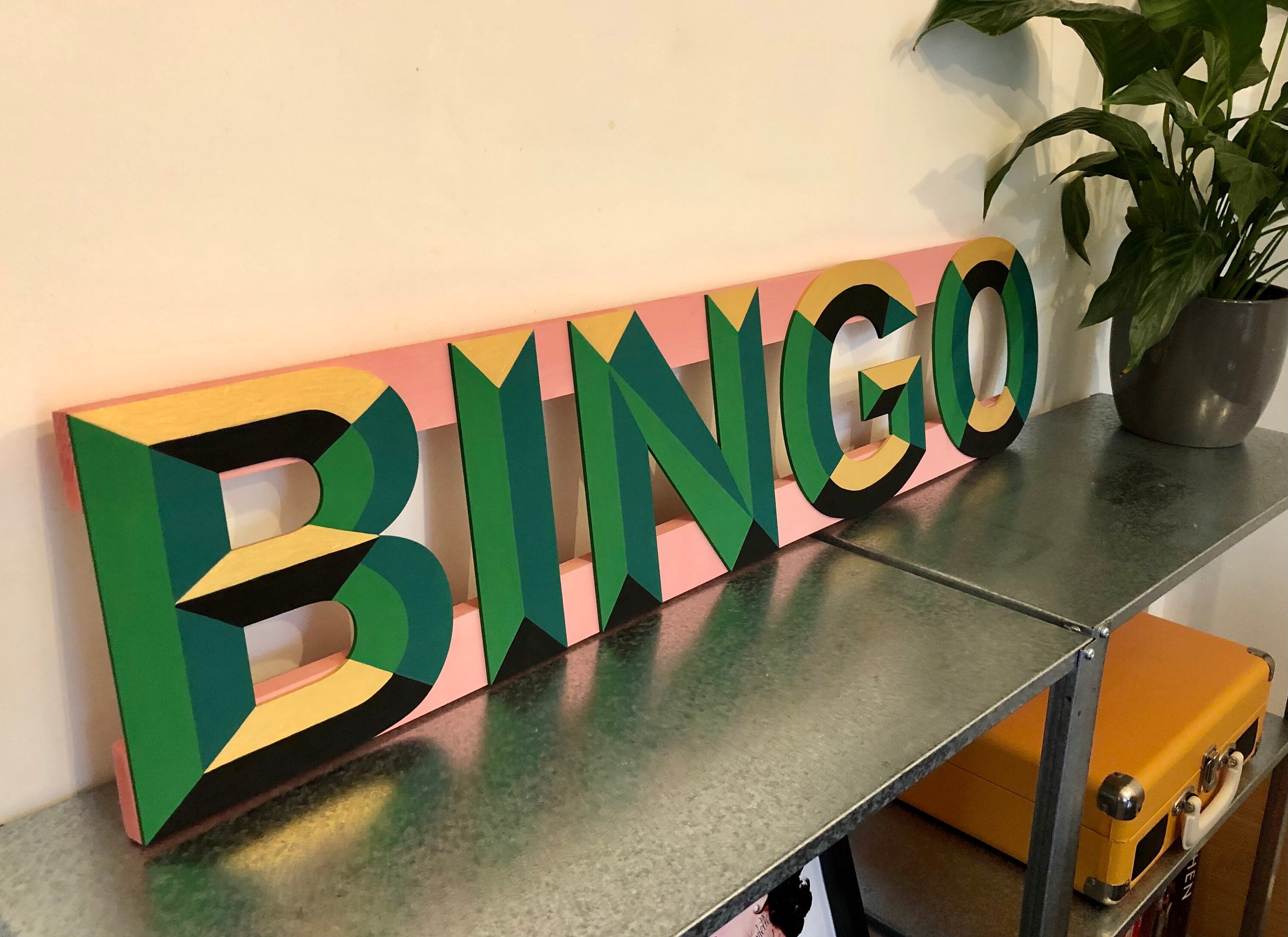 SOLD Large 3D Wooden BINGO Sign. Hand Painted by Hello | Etsy