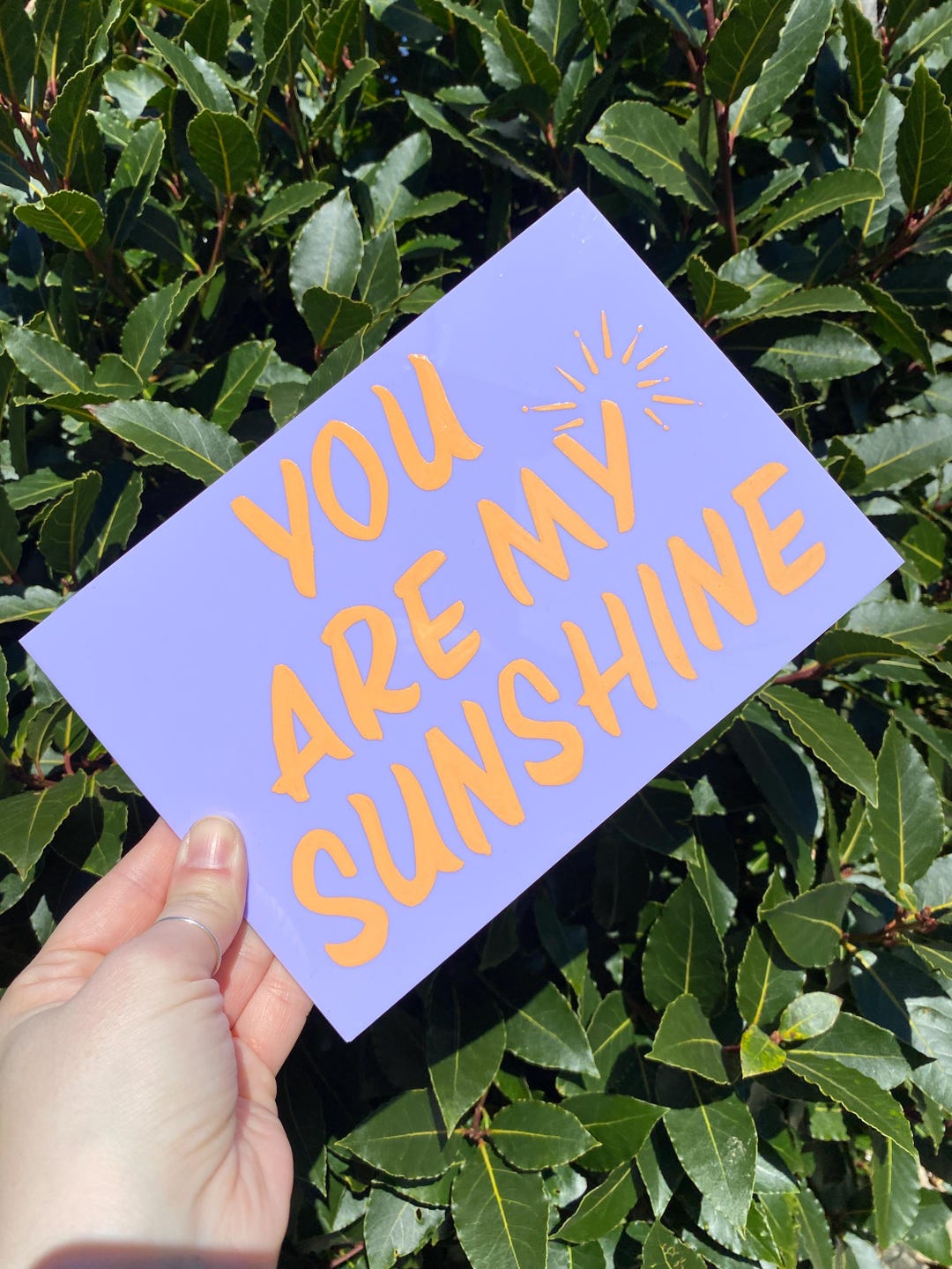 Hand Painted Hand Lettering Perspex Sign. ‘you Are My Sunshine’ A5 Size ...