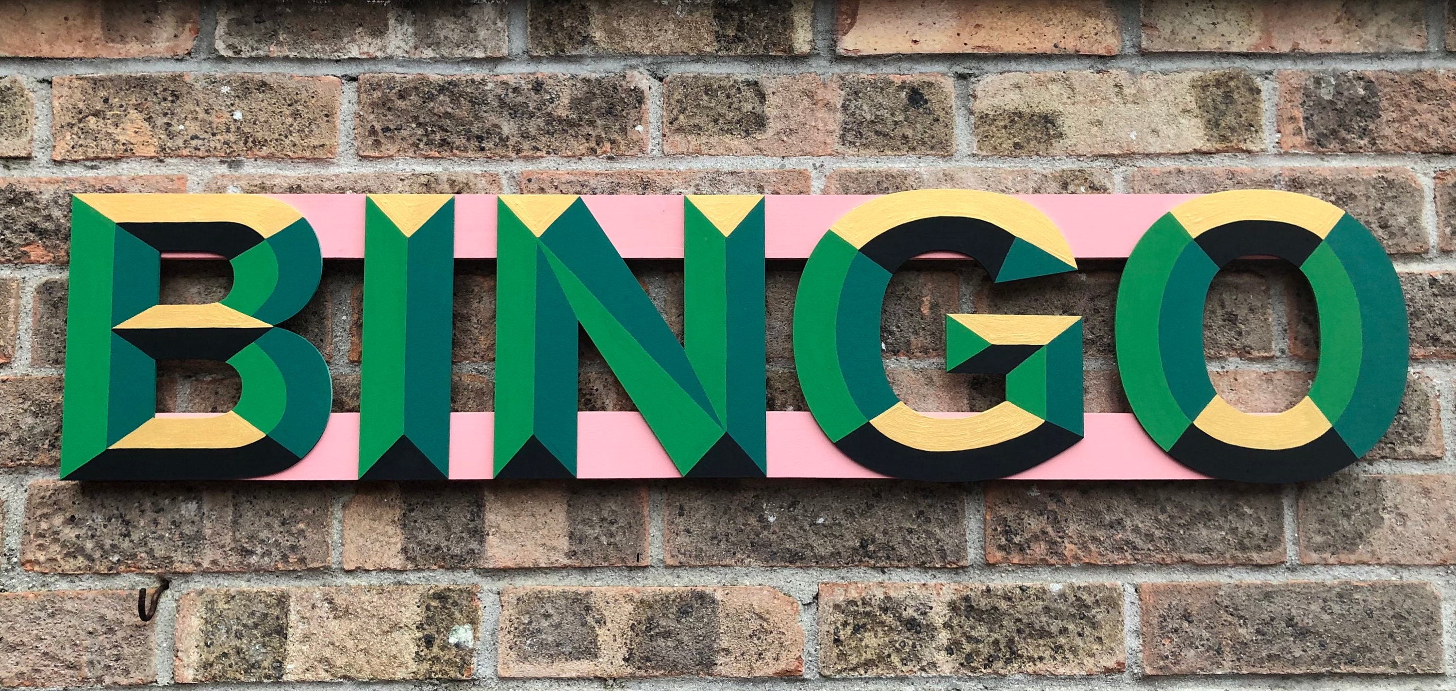 SOLD Large 3D Wooden BINGO Sign. Hand Painted by Hello | Etsy