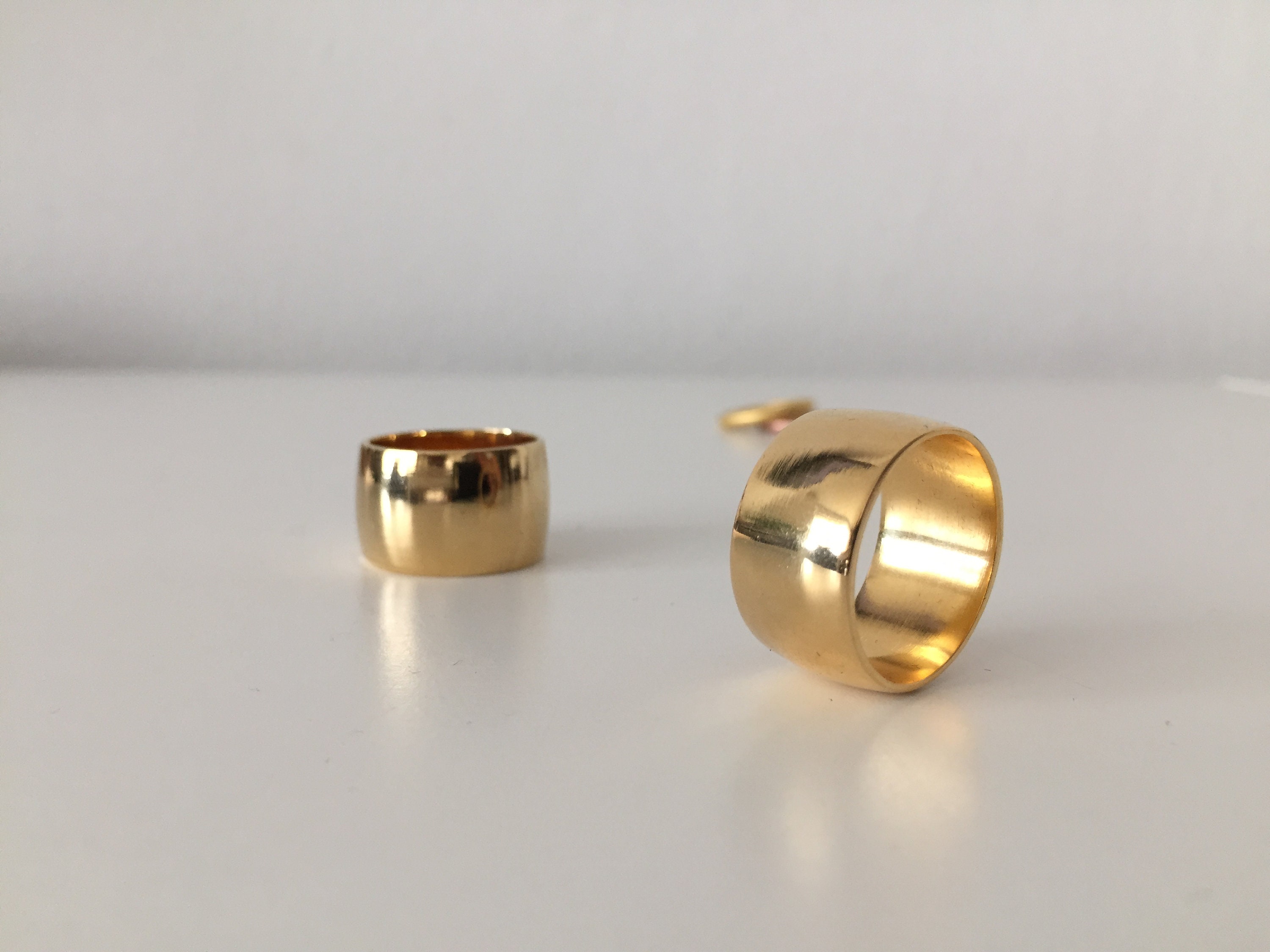 14k Gold, Vermeil or Silver Cigar Band Ring, Wide Band Ring, Unisex ...