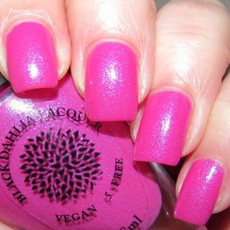 Fuchsia Nail Polish With Flakies and Glass Flecks Fuchsia - Etsy