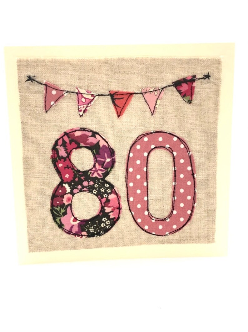 Handmade 80th Birthday Card UK Free Postage Birthday Card | Etsy