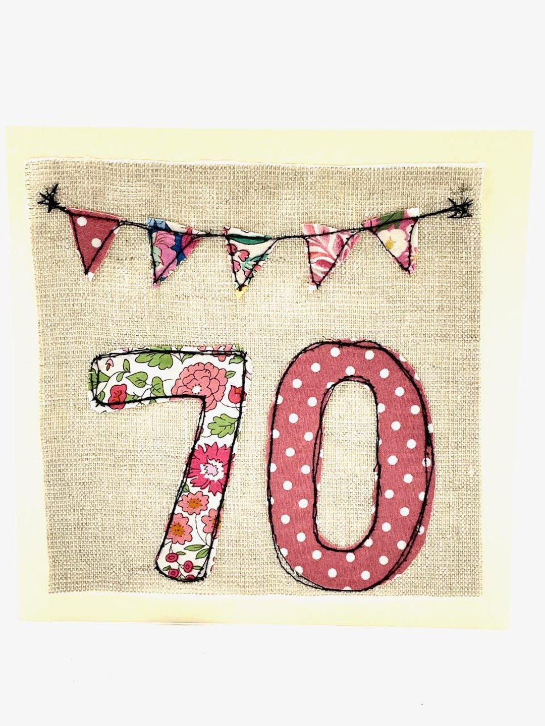 Handmade 70th Birthday Card UK, Birthday Card, Original Machine ...