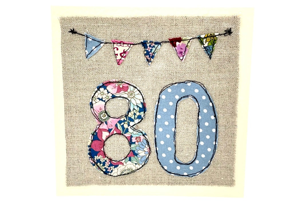Handmade 80th Birthday Card UK, Free Postage, Birthday Card, Original ...