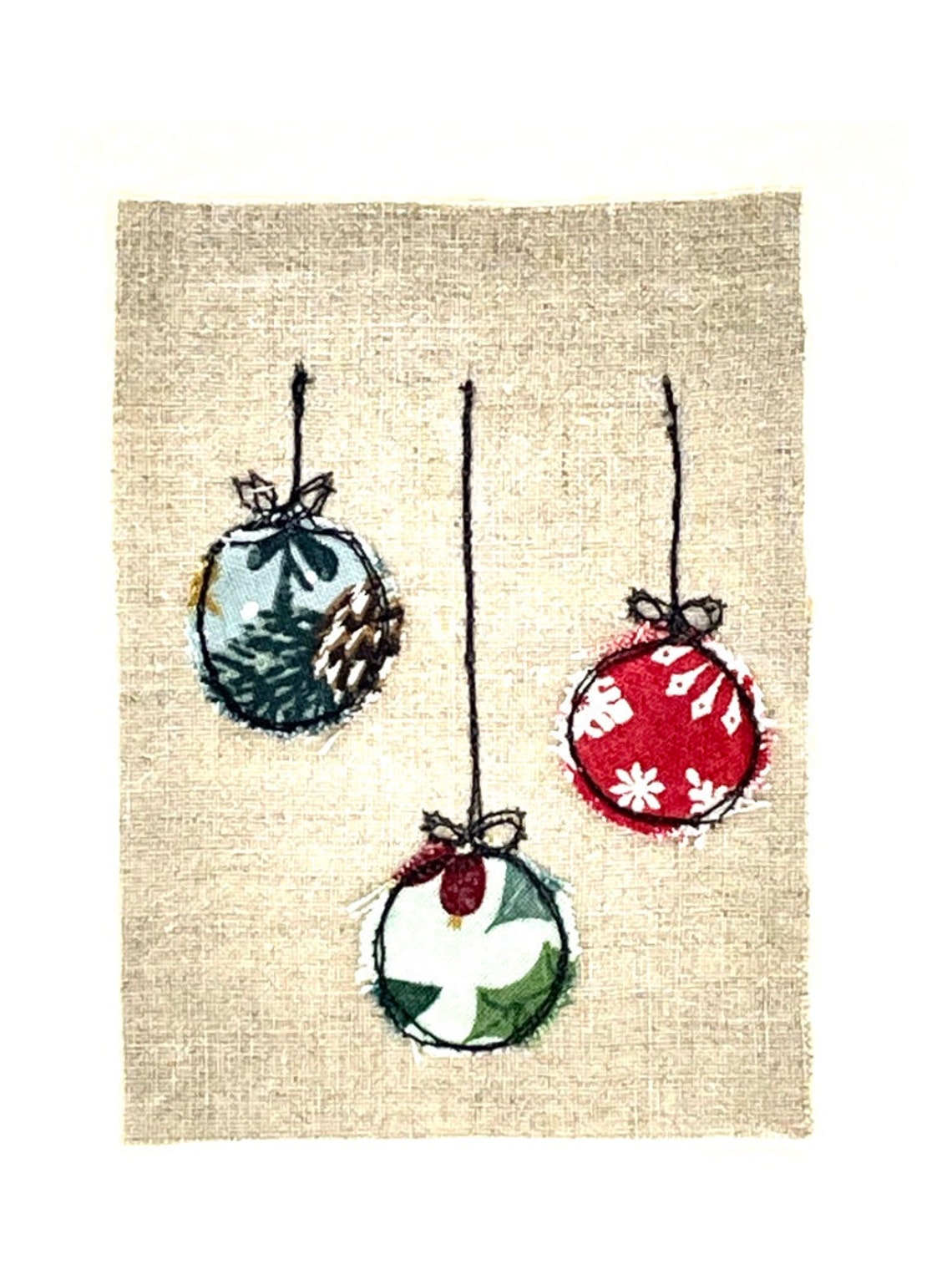 Handmade Christmas Card Handmade Bauble Card Original - Etsy UK