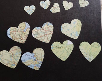 Map hearts | Etsy