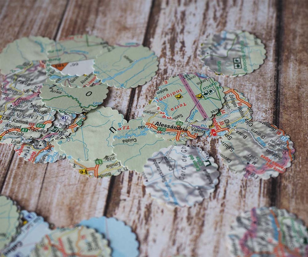 World Map Circle Confetti paper Confetti Table Decor Party Confetti ...
