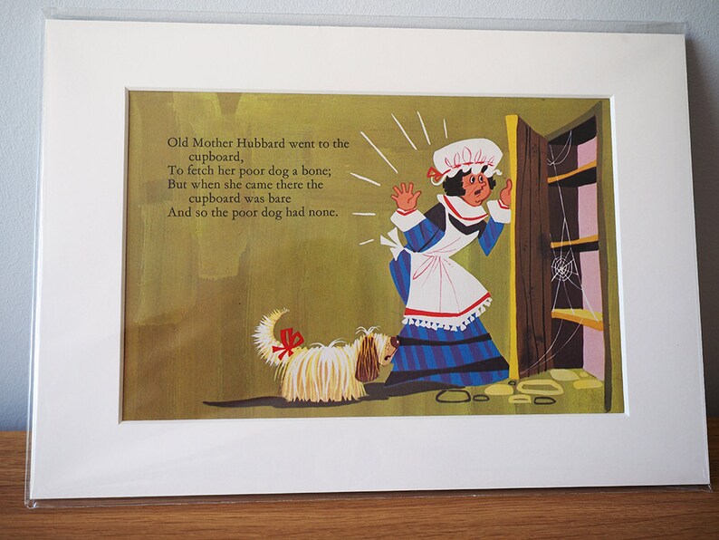 Mother Hubbard Nursery Rhyme Vintage Nursery Art Original - Etsy
