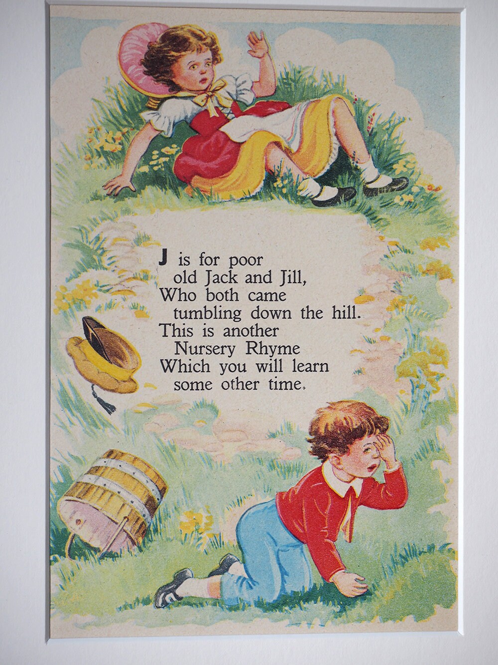 Jack and Jill Children's Book Print Vintage Nursery Art Nursery Rhyme ...