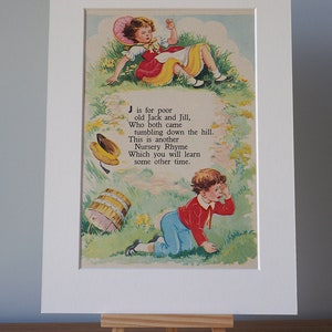 Jack and Jill Children's Book Print - Vintage Nursery Art - Nursery ...