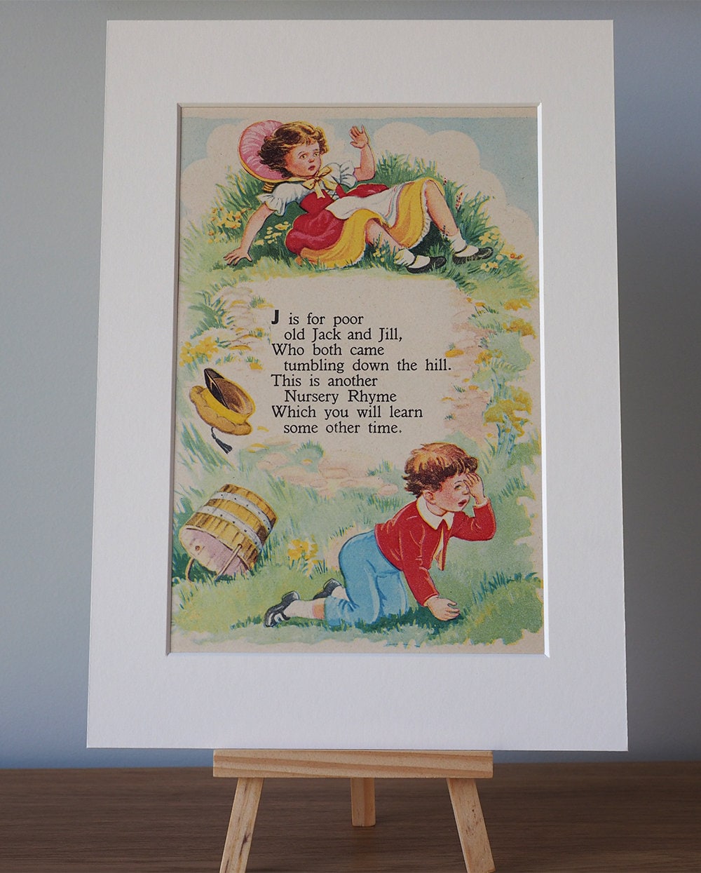 Jack and Jill Children's Book Print Vintage Nursery Art Nursery Rhyme ...