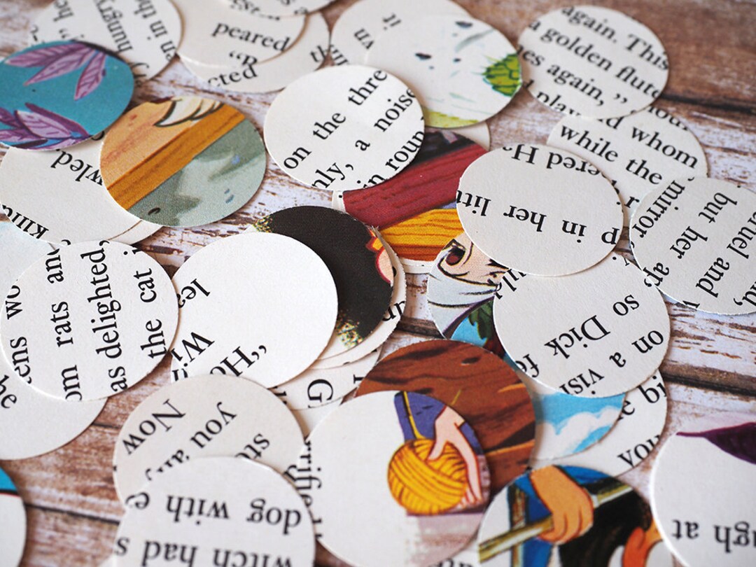 Children's Book Fairytale Paper Confetti Circles Wedding Confetti Table ...
