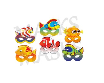 Printable fish mask | Etsy